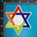 Rainbow Star of David Sticker - Etsy