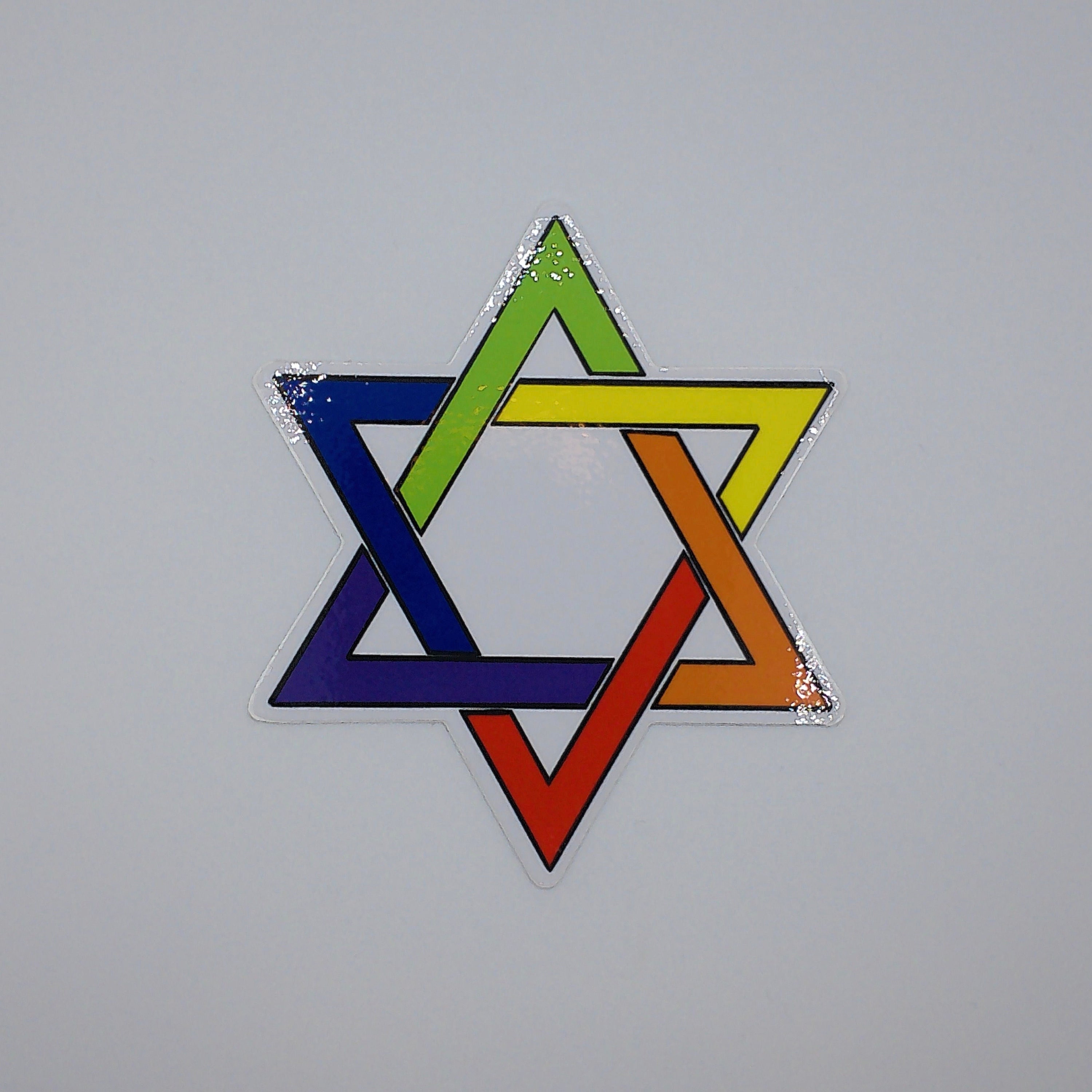 Rainbow Star of David Sticker - Etsy