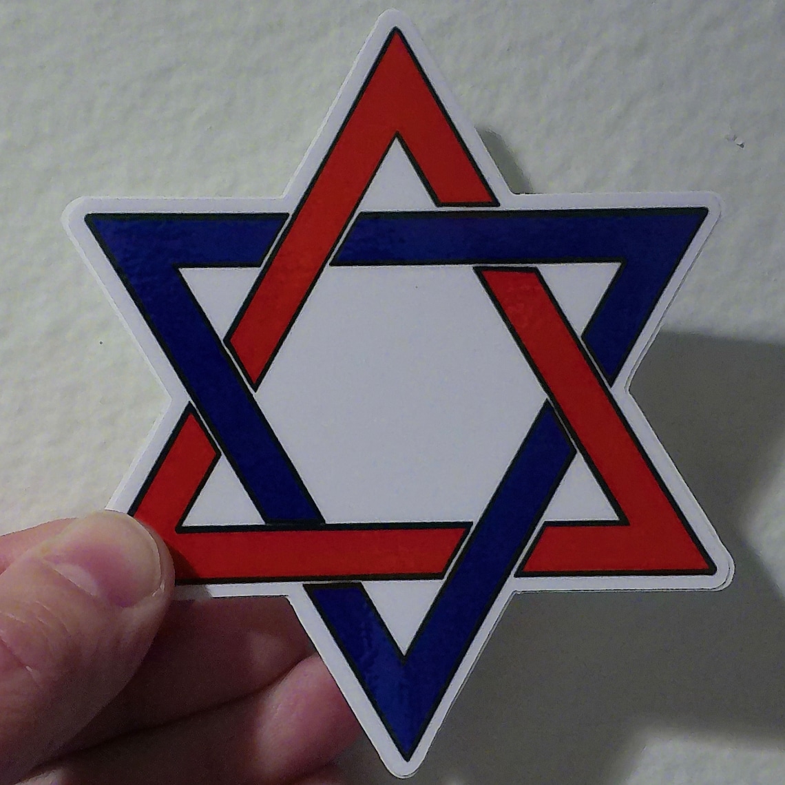 Red and Blue Star of David Sticker - Etsy