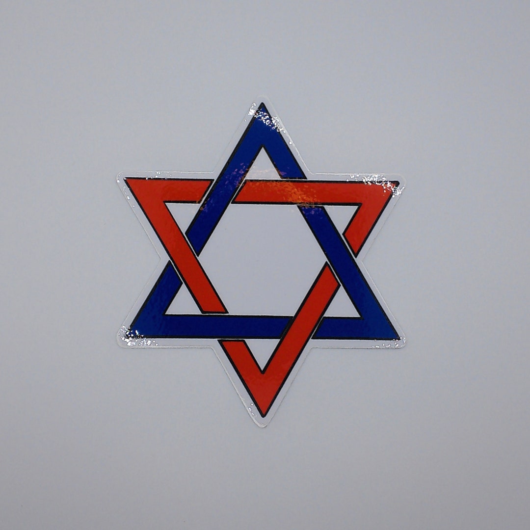 Red and Blue Star of David Sticker - Etsy