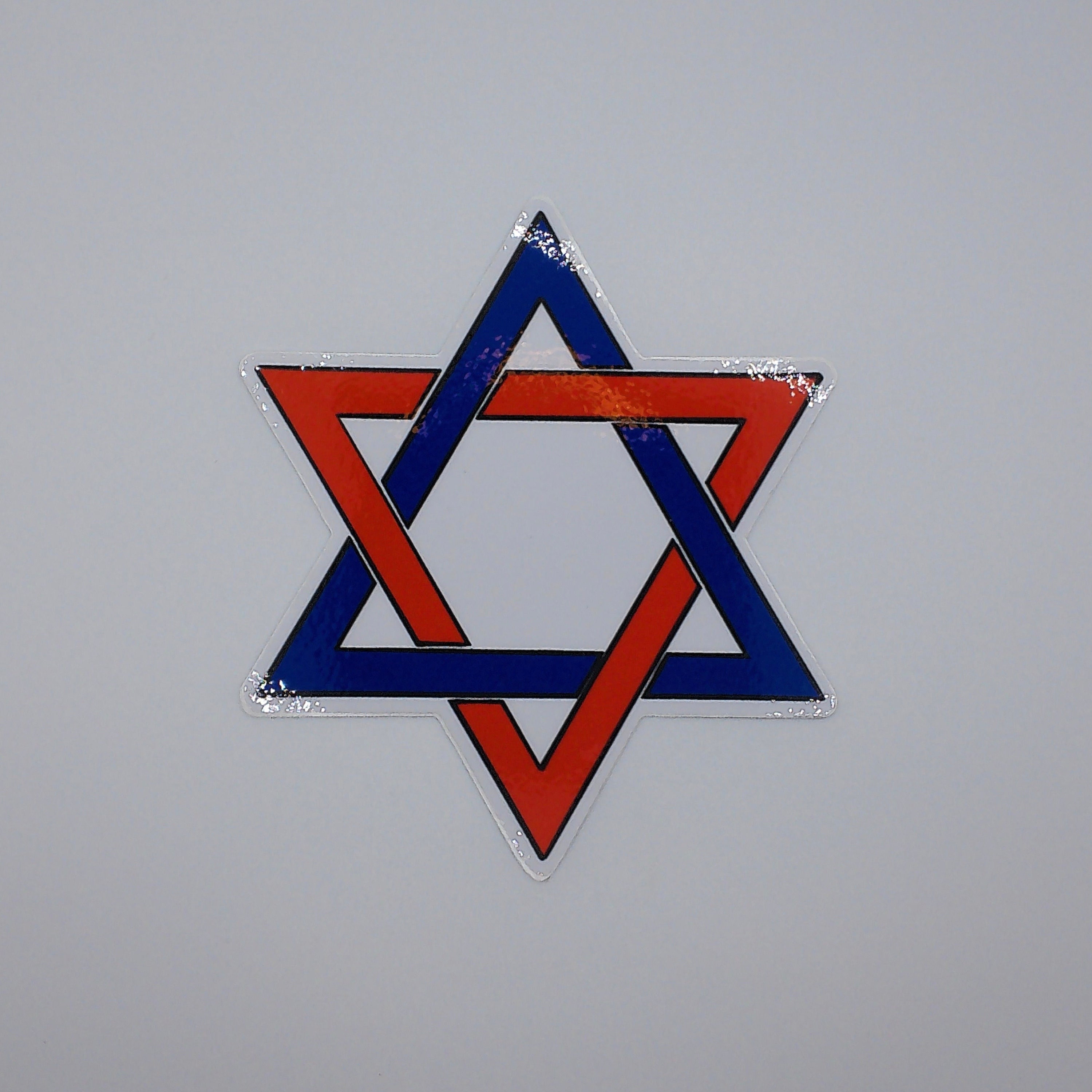 Red and Blue Star of David Sticker - Etsy