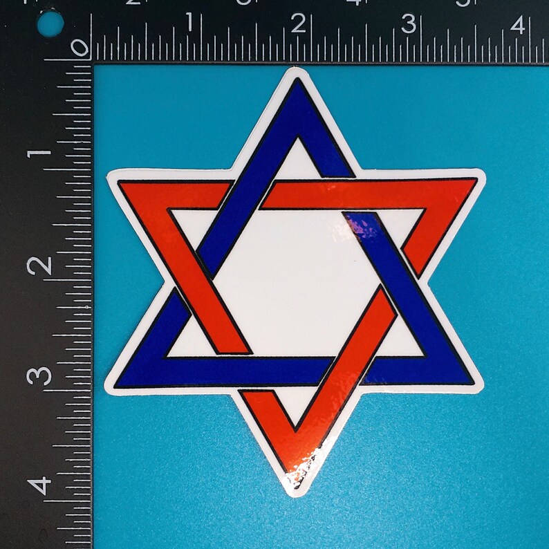 Red and Blue Star of David Sticker - Etsy