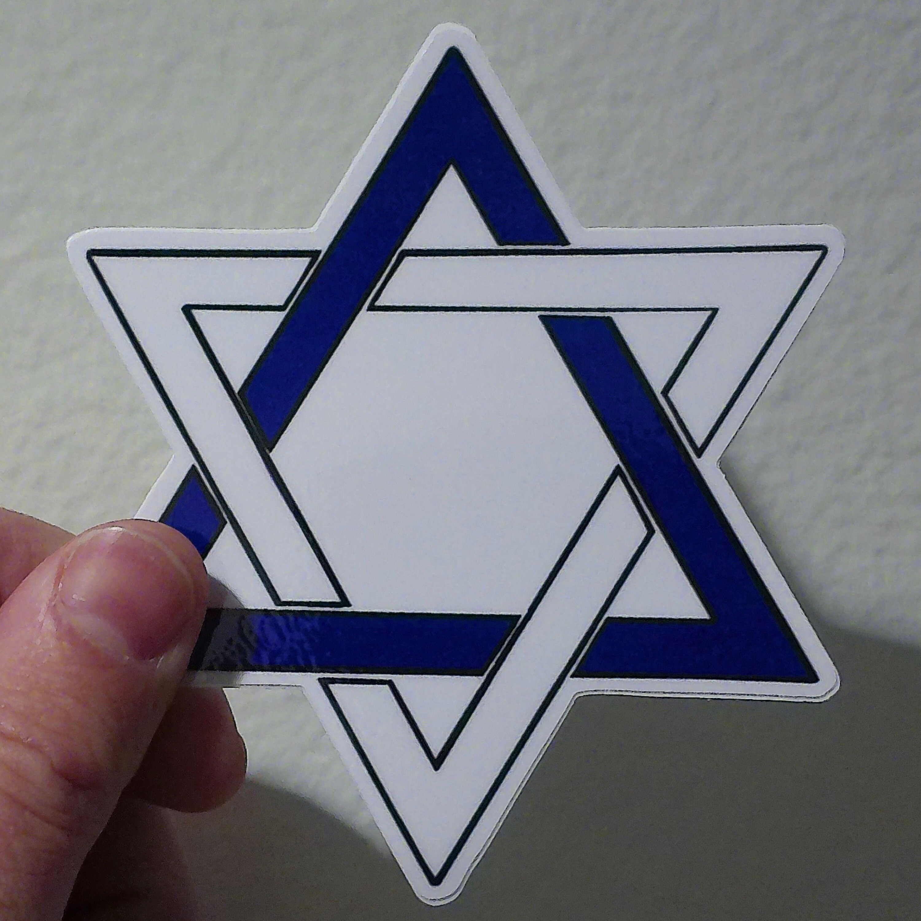 Blue and White Star of David Sticker - Etsy