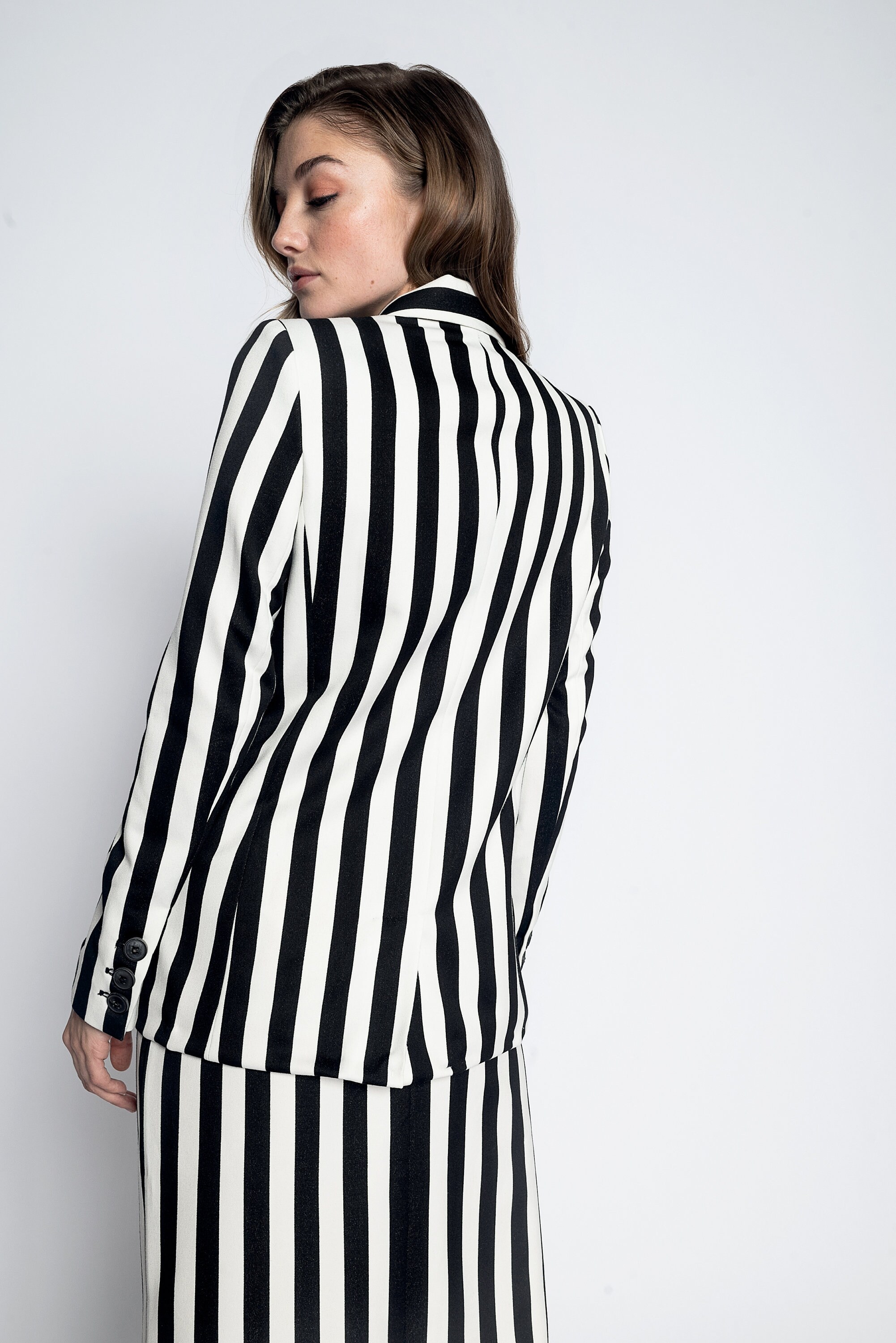 Black and White Striped Blazer Elegant Woman's Blazer Blazer Casual Blazer Beetle Juice ...