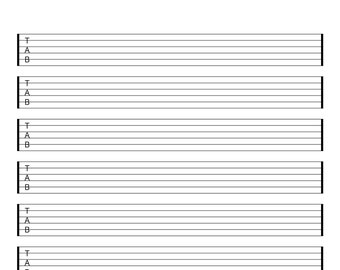 Blank Guitar Tab Sheet - Etsy