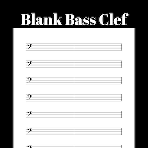 Printable Bass Clef Sheet Music Blank Staff Paper. Blank Sheet Music ...