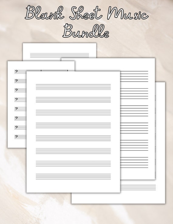 Blank Sheet Music Bundle Printable Sheet Music Printable - Etsy