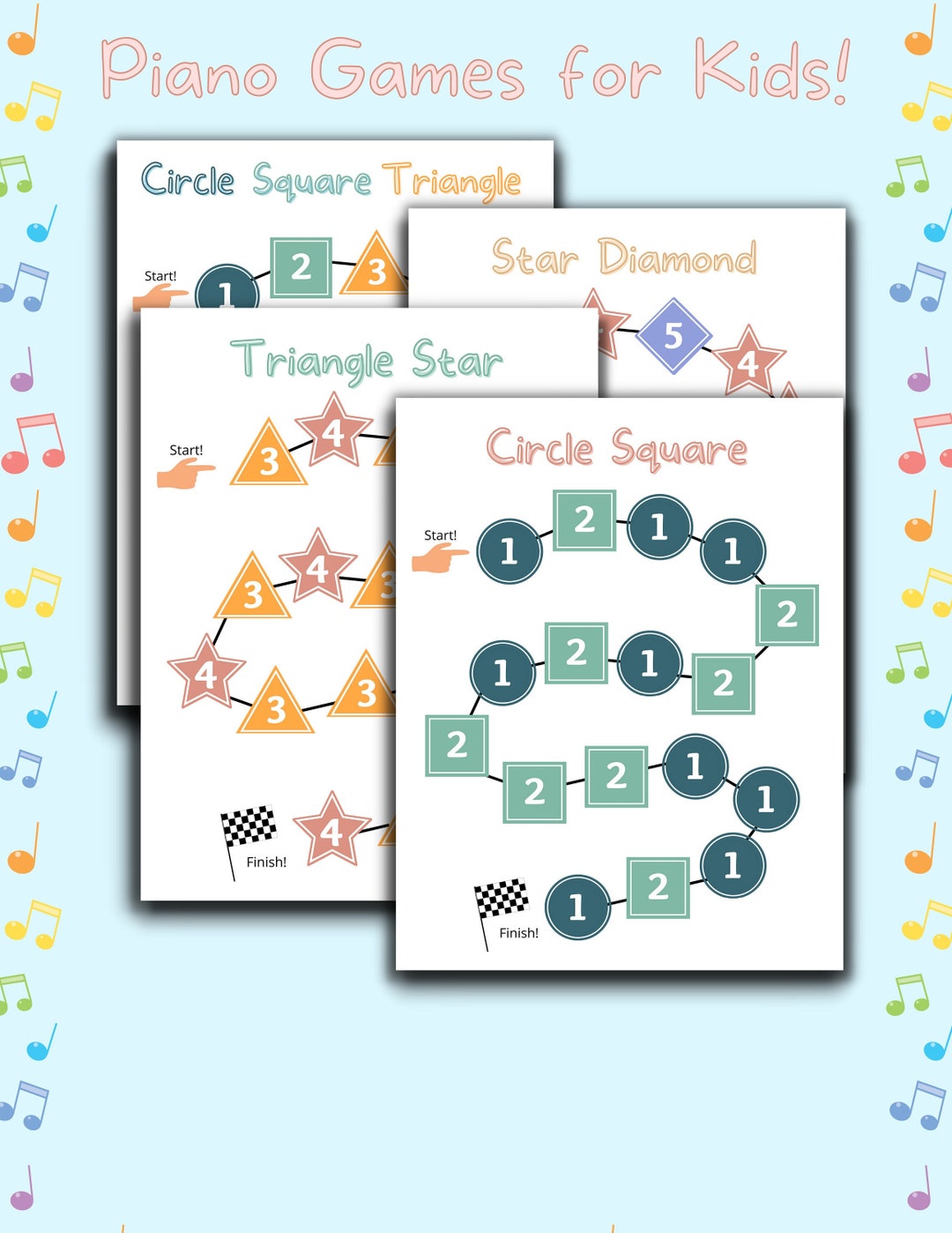 Kids Piano Games for Finger Independence and Dexterity - Etsy