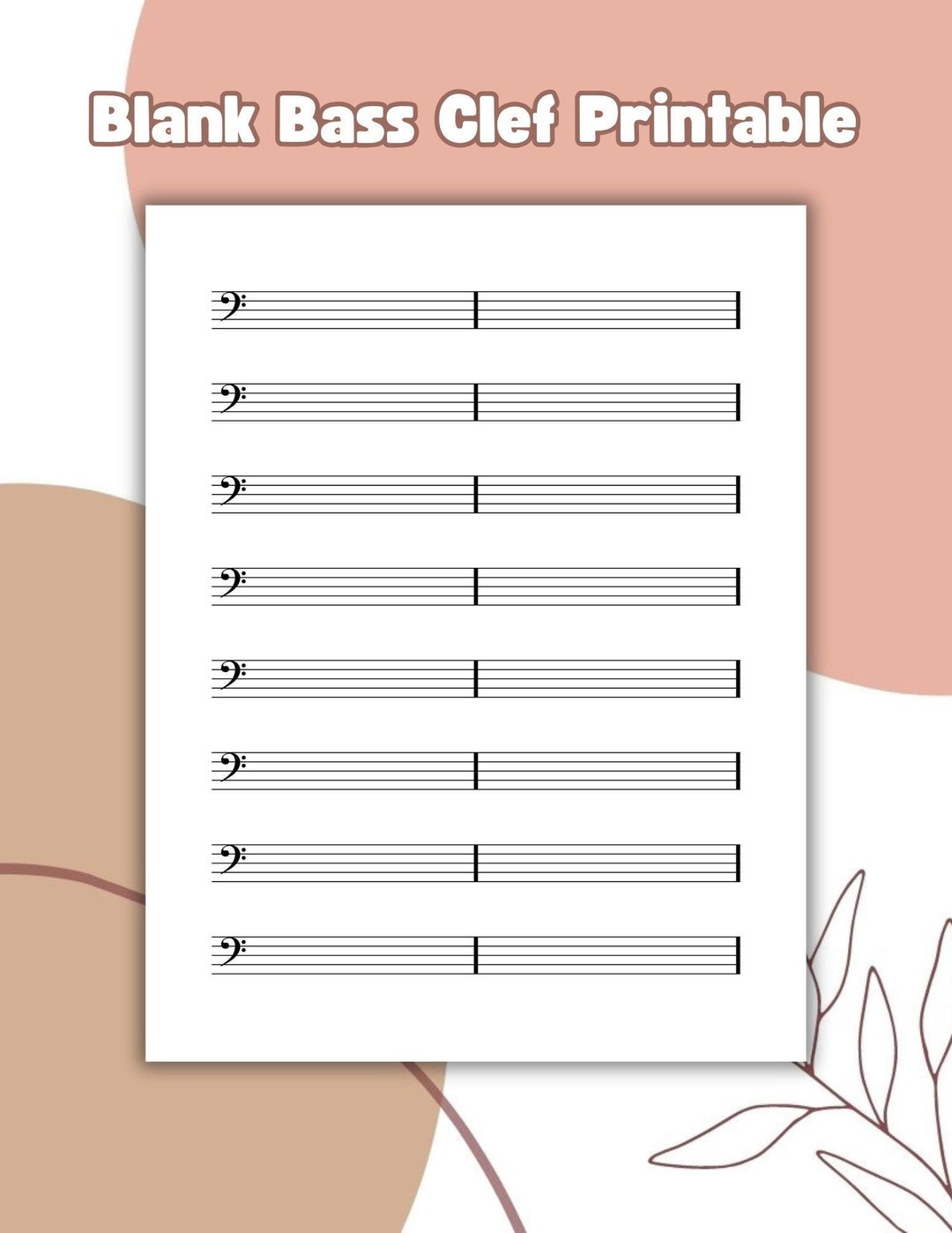 Printable Bass Clef Sheet Music - Blank Staff Paper. Blank Sheet Music ...