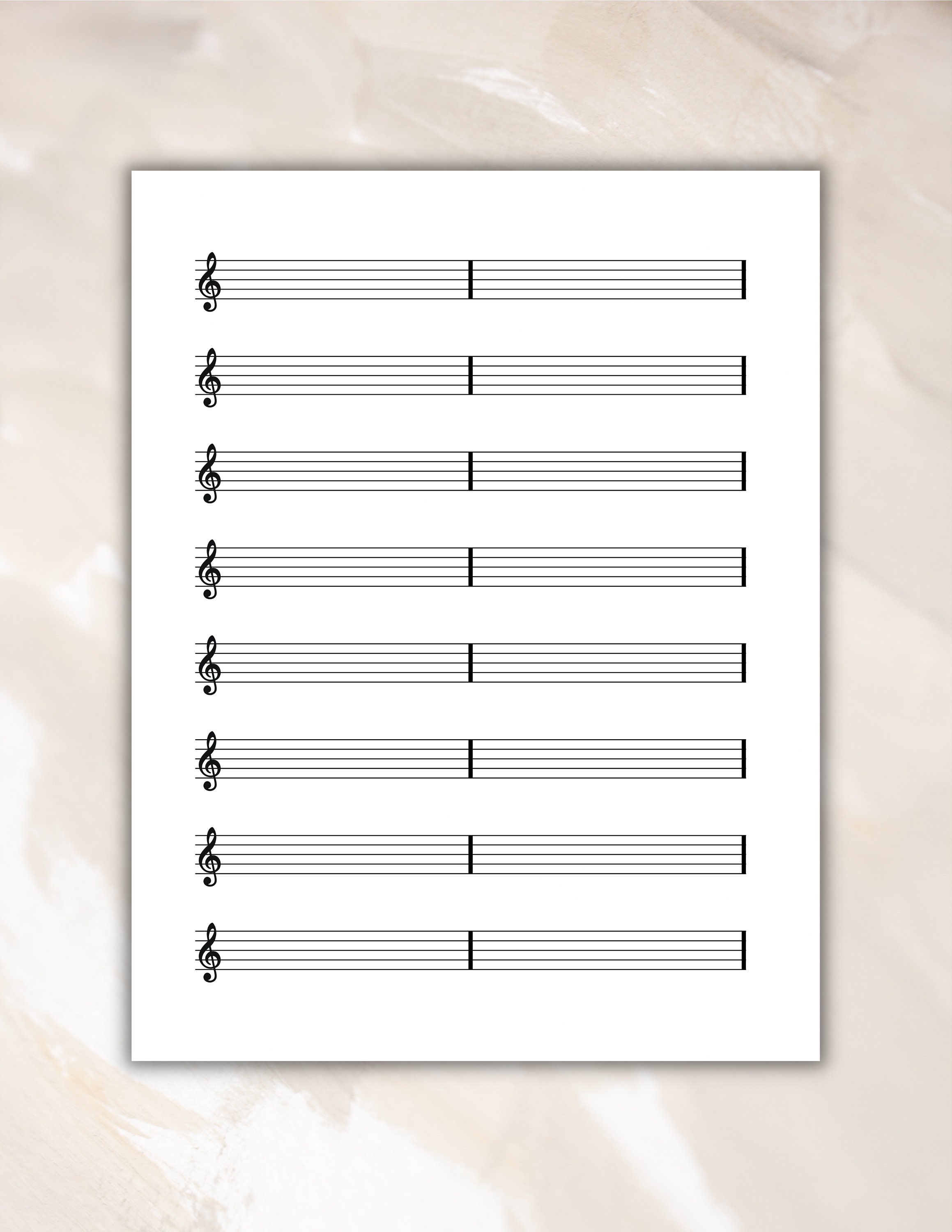 Blank Sheet Music Bundle, Printable Sheet Music, Printable Staff Paper ...