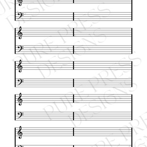 Printable Staff Paper - Blank Sheet Music Treble Clef/ Bass Clef - Etsy