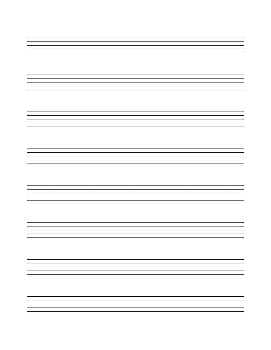 Printable Blank Sheet Music 8 Staves - Blank Staff Paper - Etsy