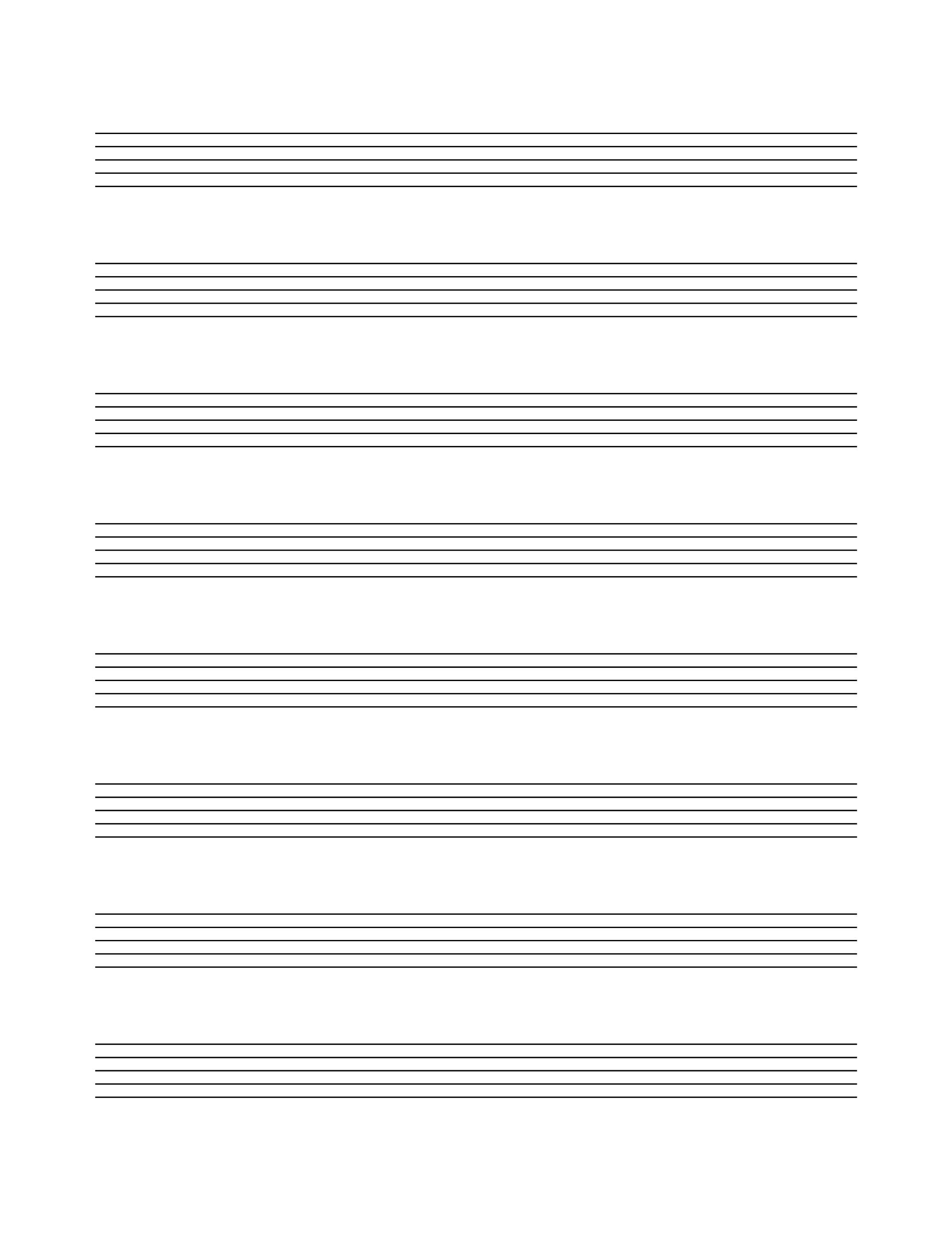 Printable Blank Sheet Music 8 Staves - Blank Staff Paper - Etsy