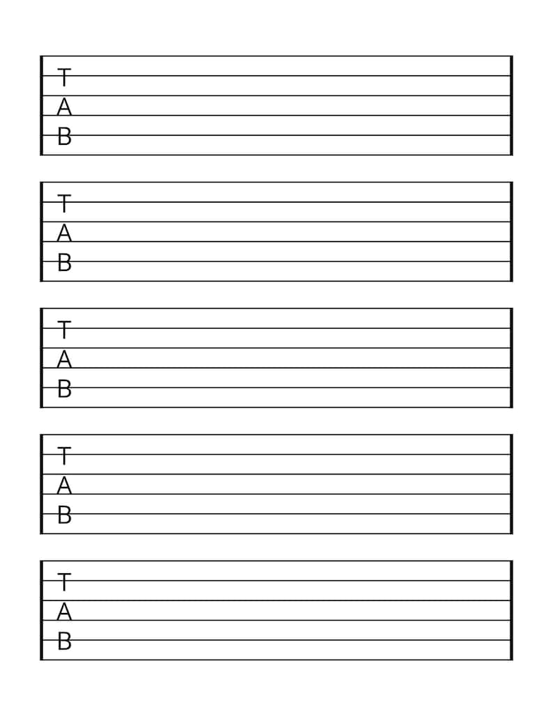 Printable Blank Guitar Tab BUNDLE Digital Download Sheet Music - Etsy