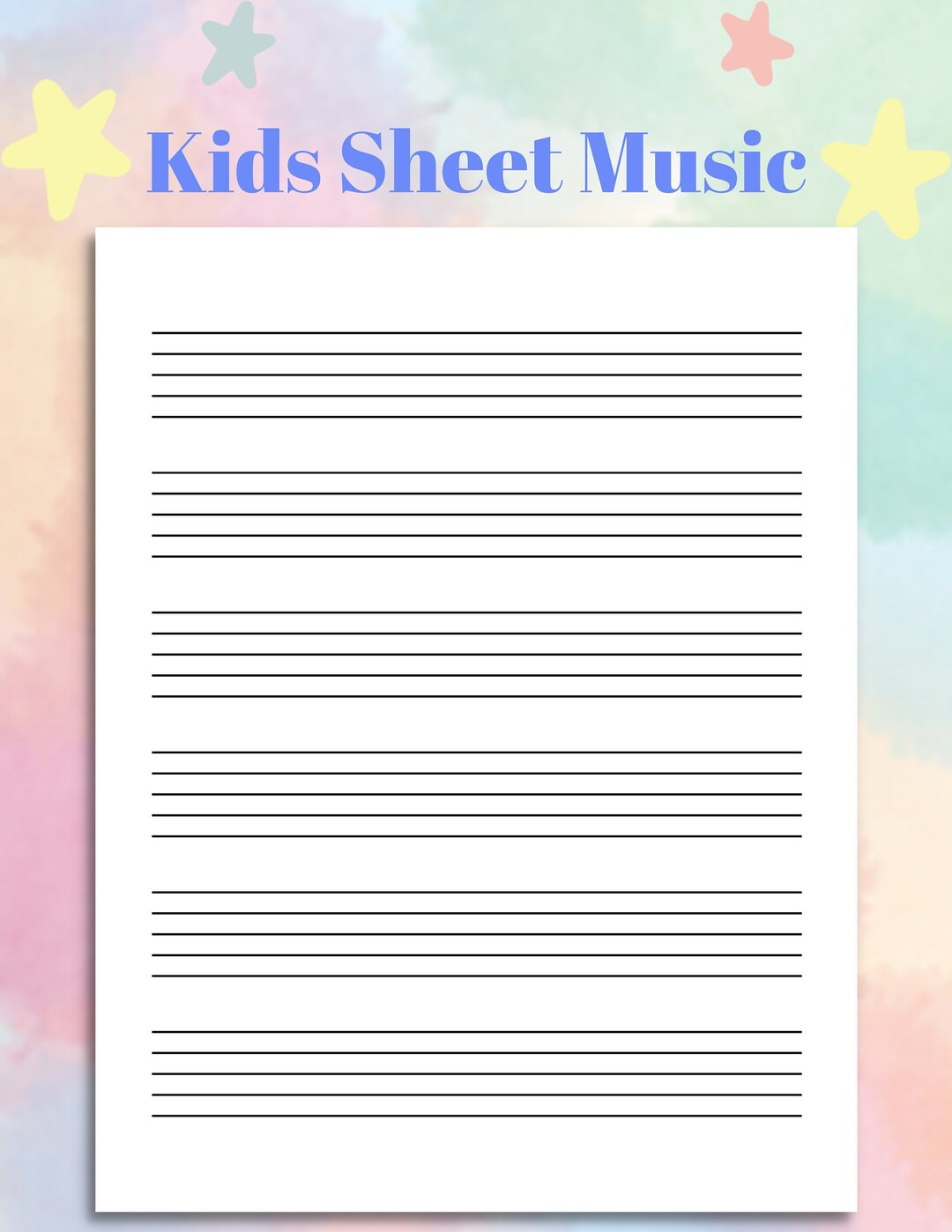 Kids Printable Sheet Music - Etsy
