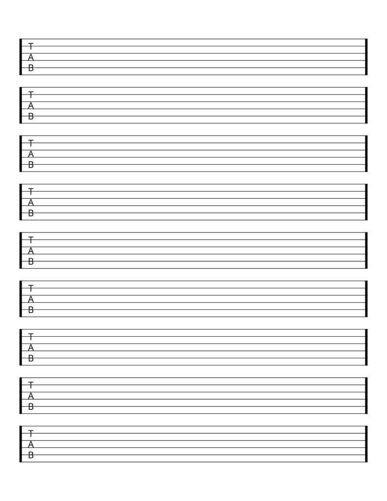 Printable Blank Guitar Tab BUNDLE Digital Download Sheet Music - Etsy