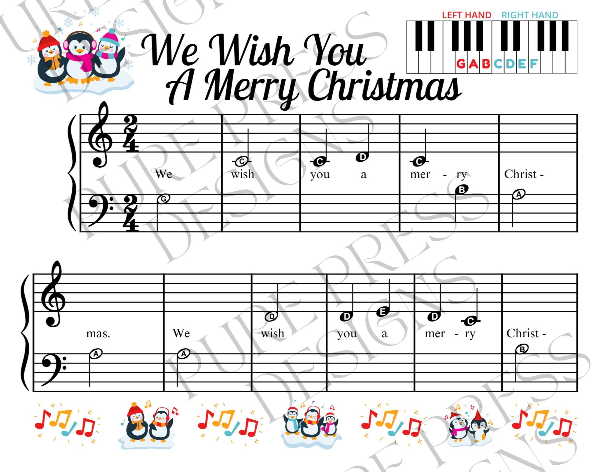 We Wish You A Merry Christmas Sheet Music for Beginner, Christmas Sheet ...