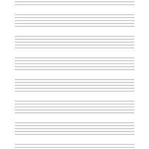 Printable Blank Sheet Music 8 Staves - Blank Staff Paper - Etsy