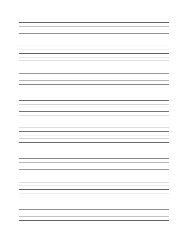 Printable Blank Sheet Music 8 Staves - Blank Staff Paper - Etsy