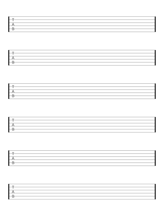 Blank Guitar Tab
