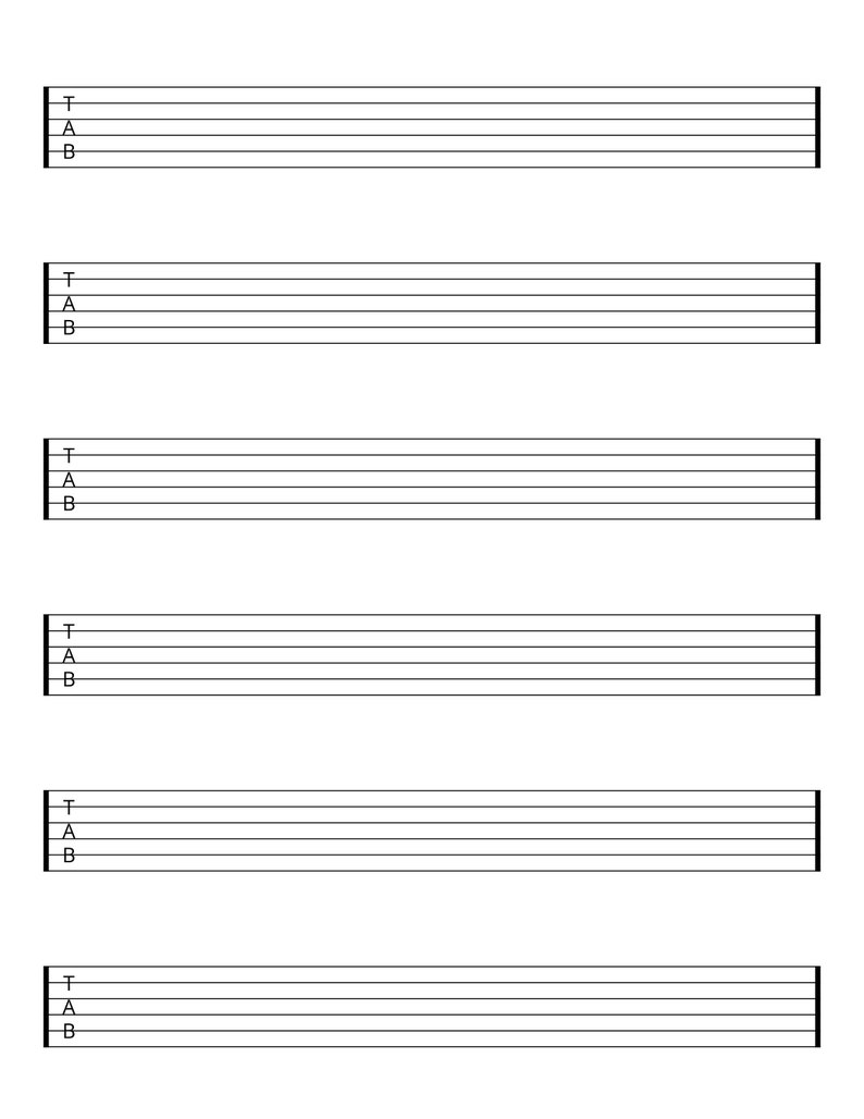 Printable Blank Guitar Tab BUNDLE Digital Download Sheet Music - Etsy