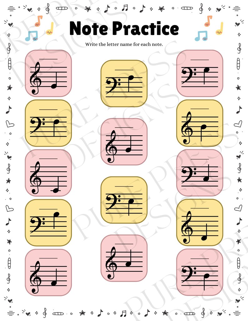 Printable Music Theory Worksheet – Fill in the Blanks With Musical ...