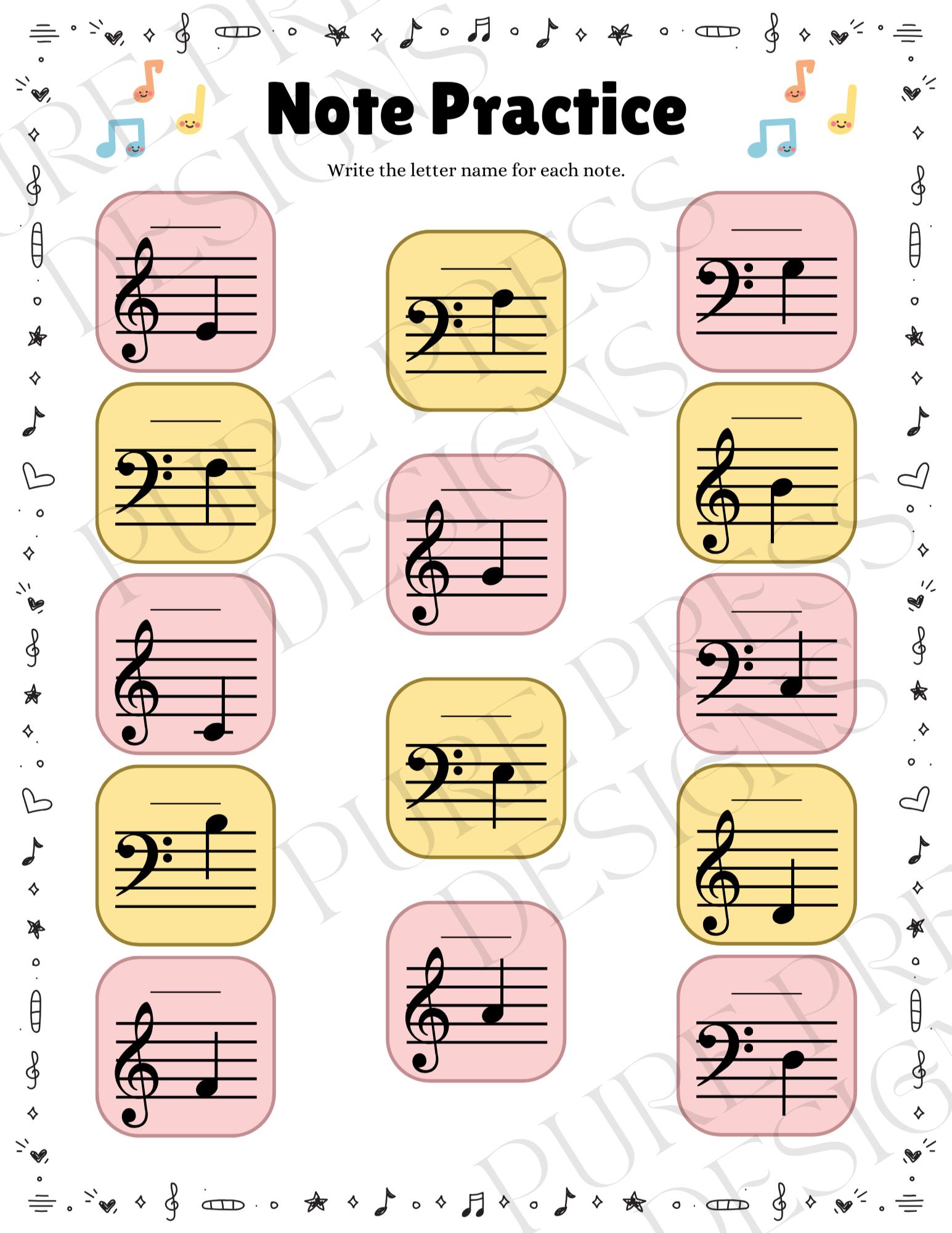 Printable Music Theory Worksheet – Fill in the Blanks With Musical ...