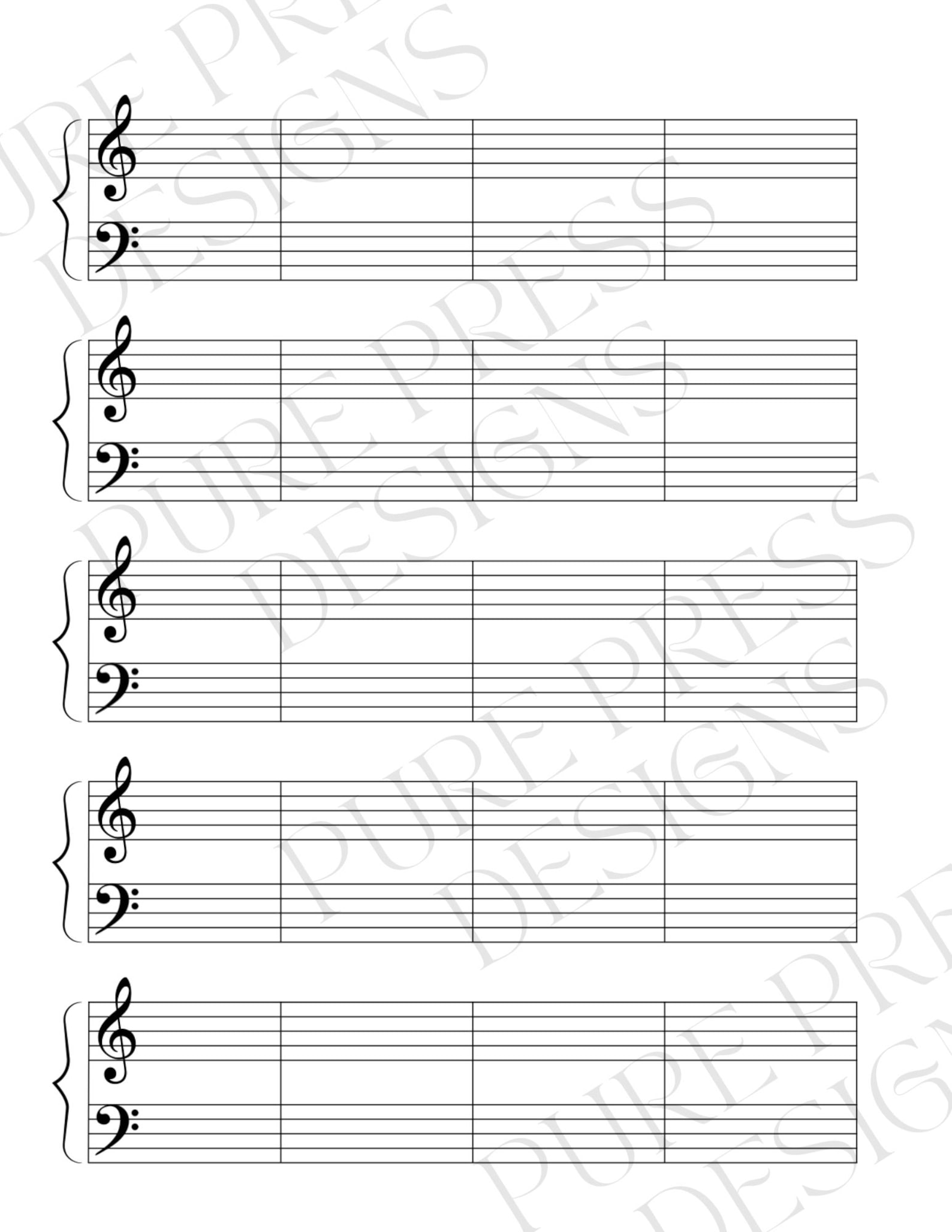 Blank Grand Staff Paper, Sheet Music Paper, Teaching Essentials, Music ...