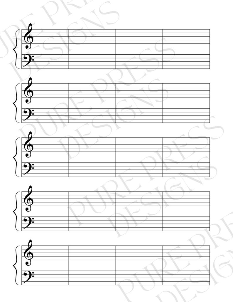 Blank Grand Staff Paper, Sheet Music Paper, Teaching Essentials, Music ...
