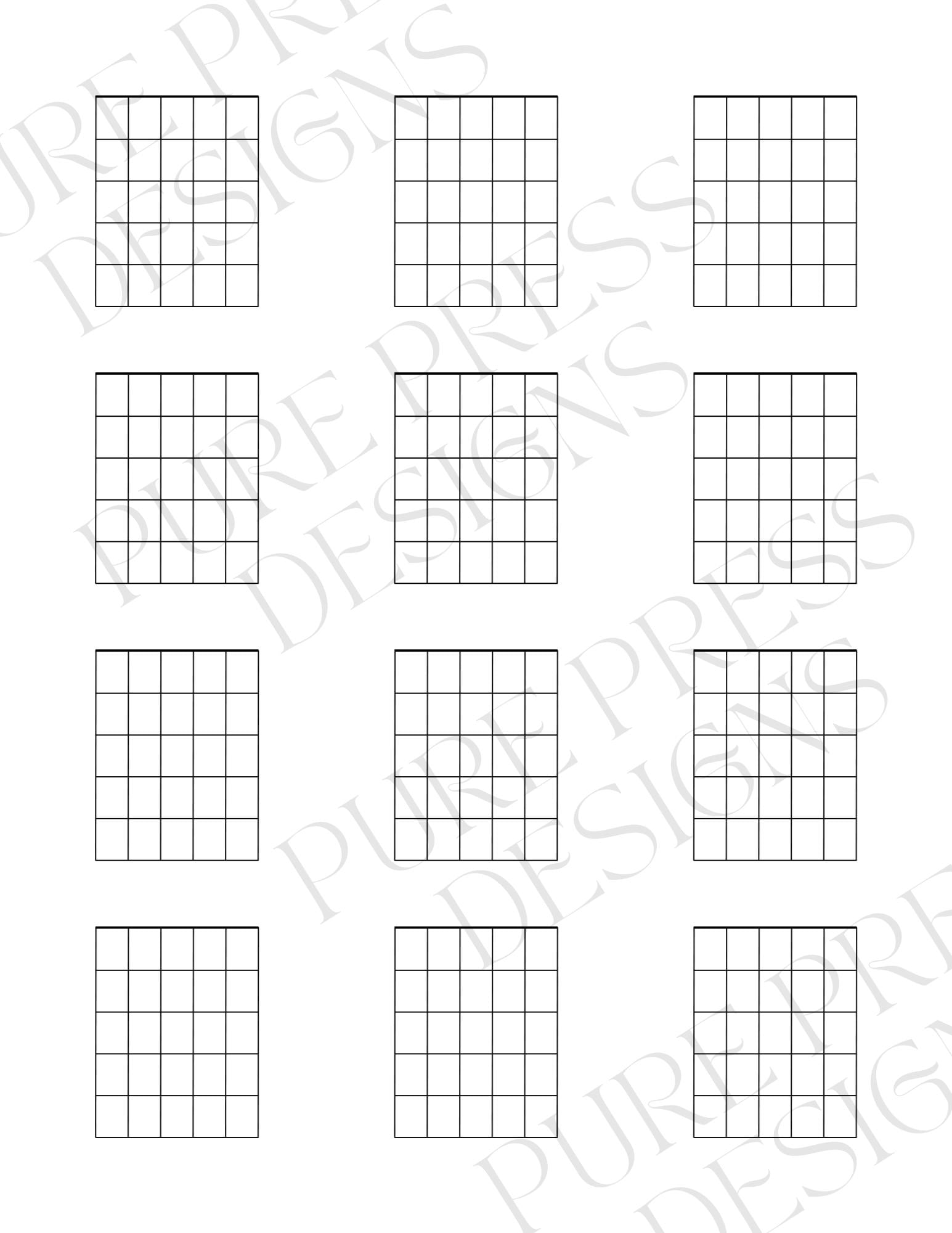 Guitar Printable Chord Charts, Blank Chord Chart, Music Teaching ...