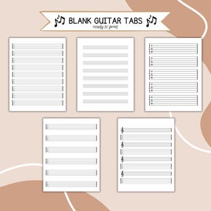 Printable Blank Guitar Tab BUNDLE- Digital Download Sheet Music - Etsy
