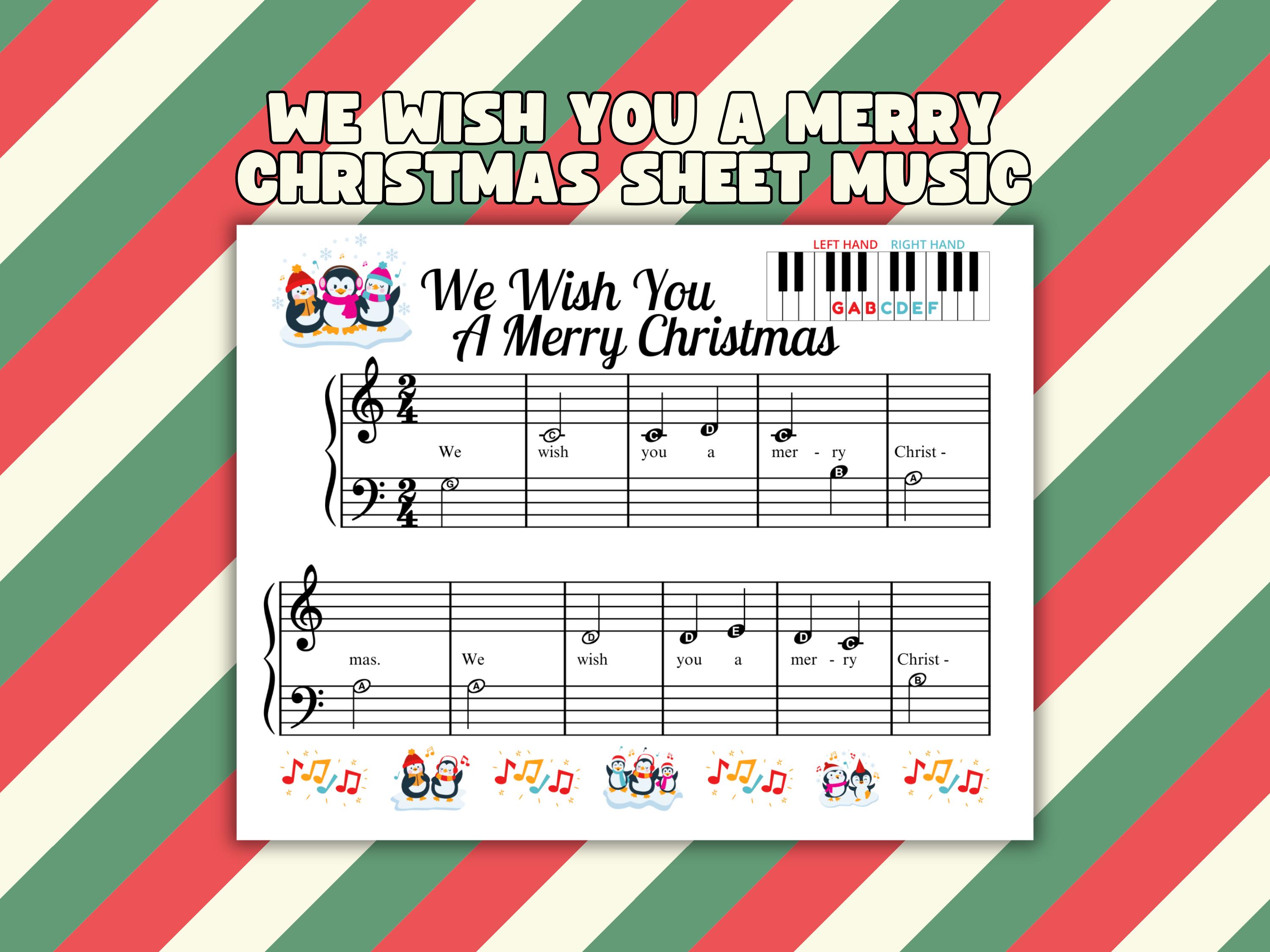 We Wish You A Merry Christmas Sheet Music for Beginner, Christmas Sheet ...