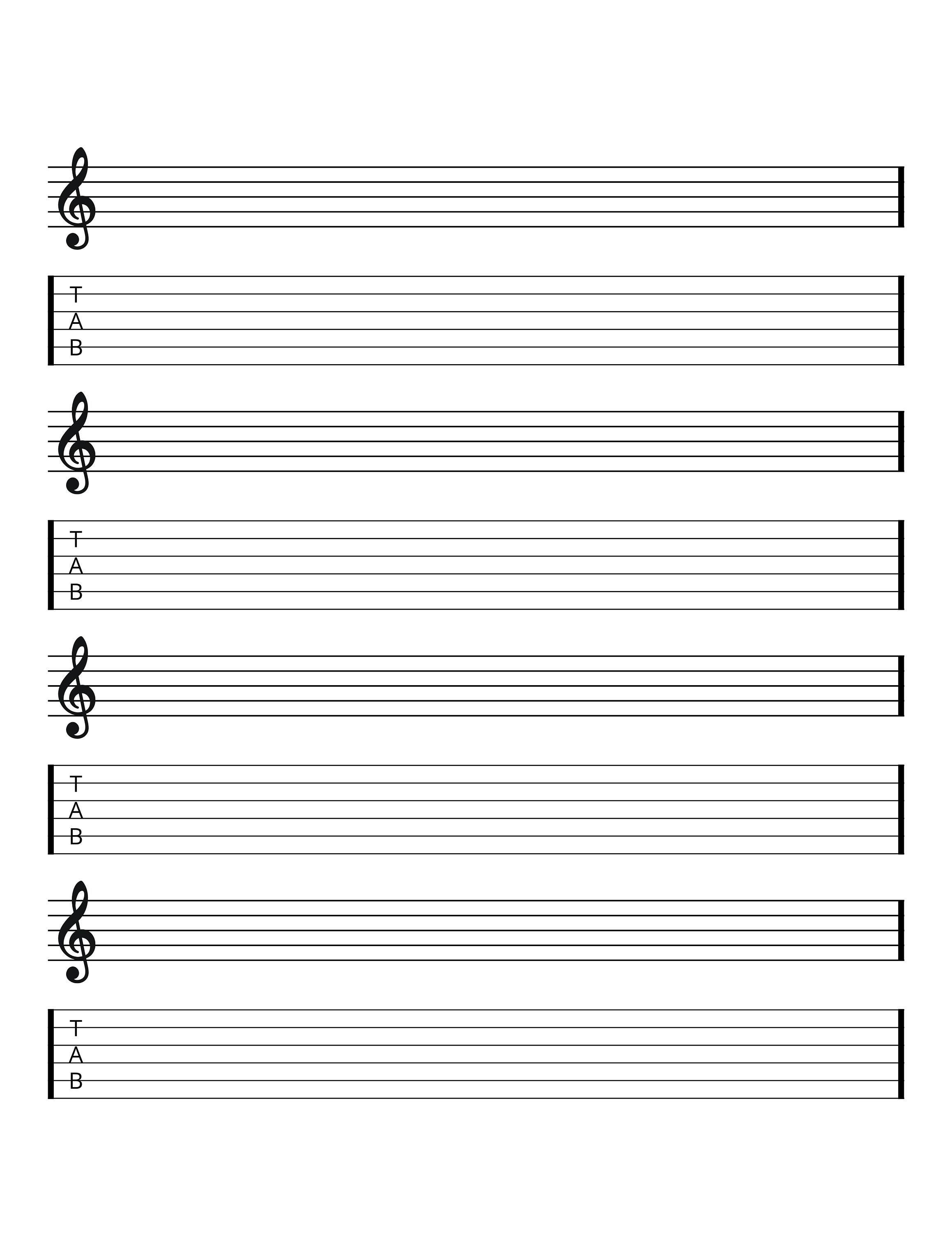 Printable Blank Guitar Tab BUNDLE Digital Download Sheet Music - Etsy UK