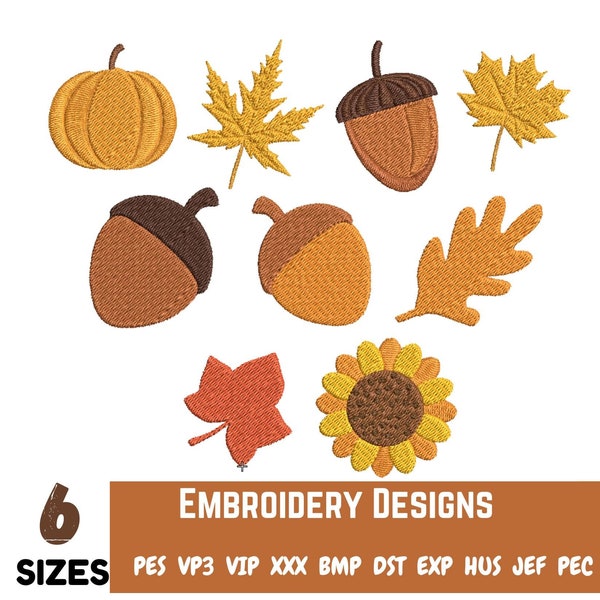 Acorn Embroidery - Etsy