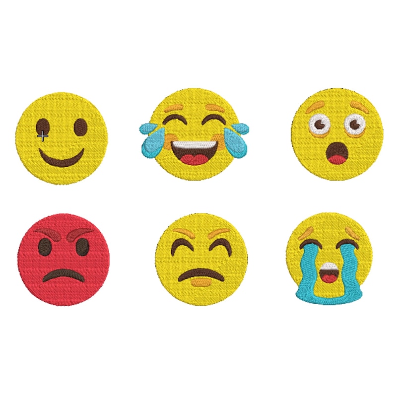 Emoji Embroidery Design Embroidery Files Emoji Smileys Emoji Faces ...