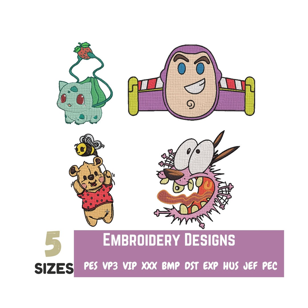 Cartoon Embroidery Design Bundle Cartoons Designs Embroidery Embroidery ...