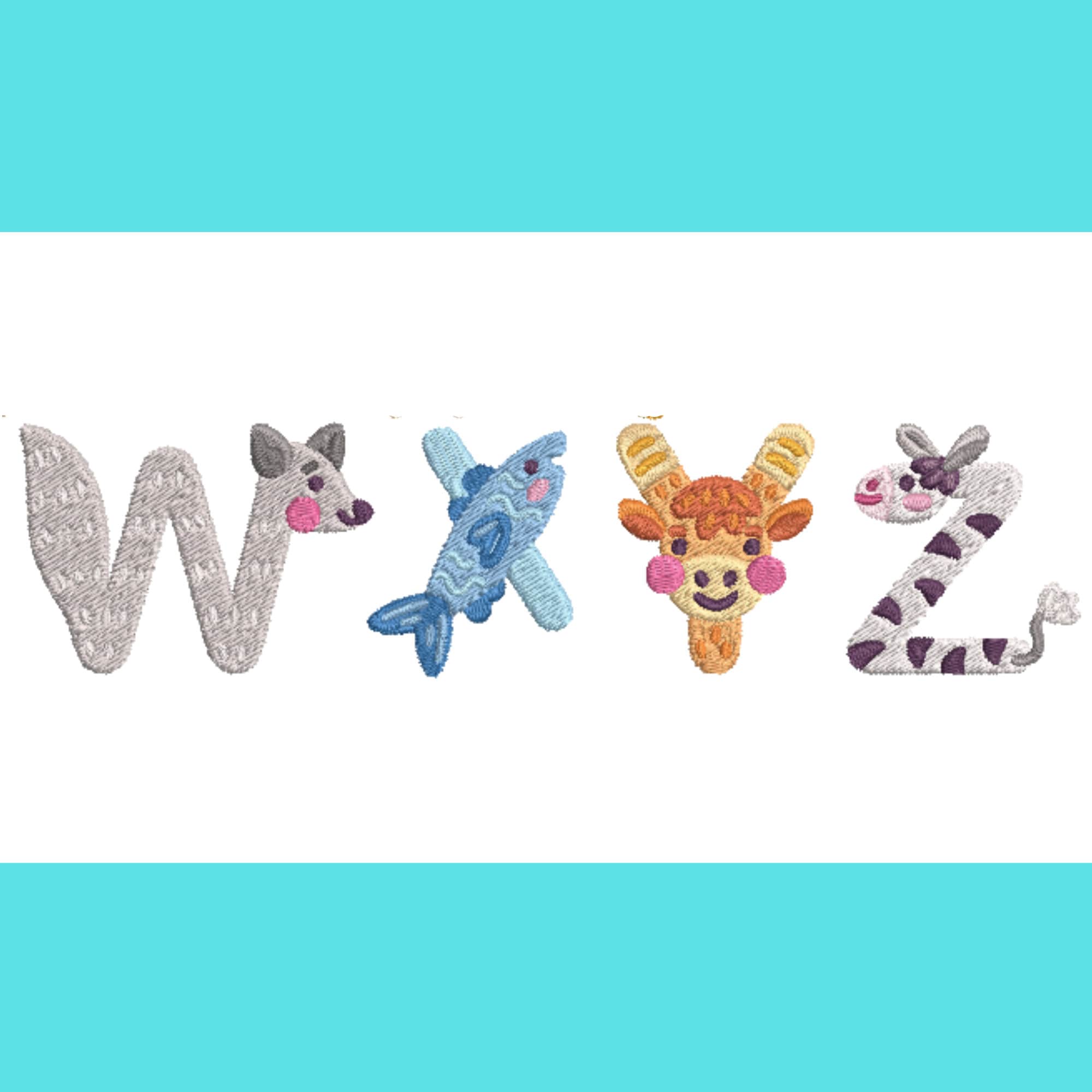Alphabet Embroidery Designs Animal Alphabet Bundle Pes File A-Z ...