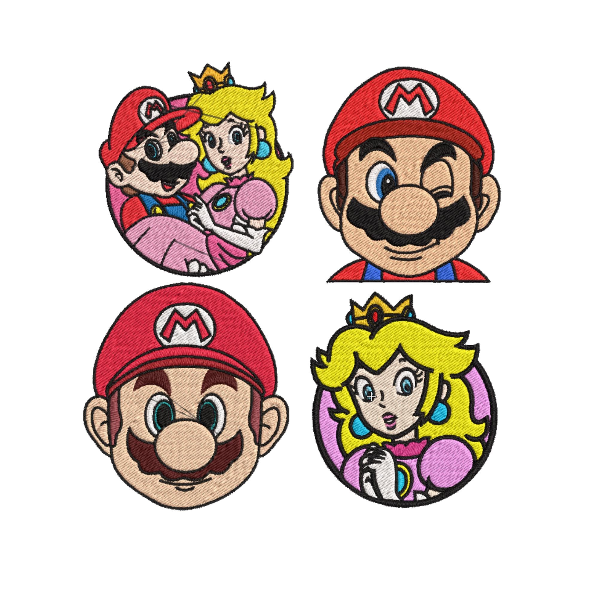 Mario Embroidery Design Embroidery Machine Files Super Mario Luigi and ...