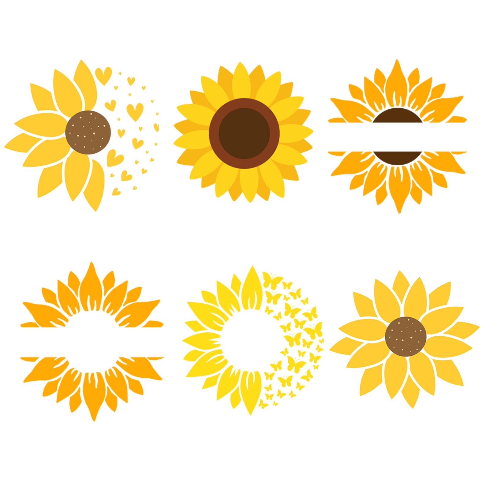 Sunflower Embroidery Design Sunflower Embroidery File Butterflies ...