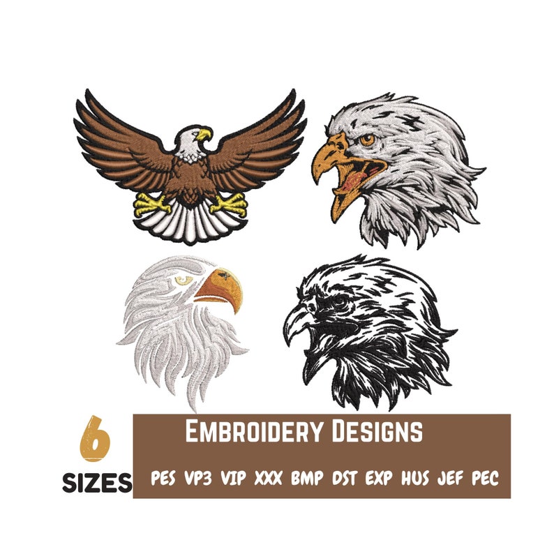 Eagle Head Embroidery Design Machine Embroidery Pattern Bundle ...