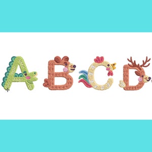 Alphabet Embroidery Designs Animal Alphabet Bundle Pes File A-Z ...