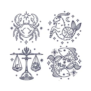 Zodiac Signs Embroidery Design Zodiac Embroidery File Star Sign ...