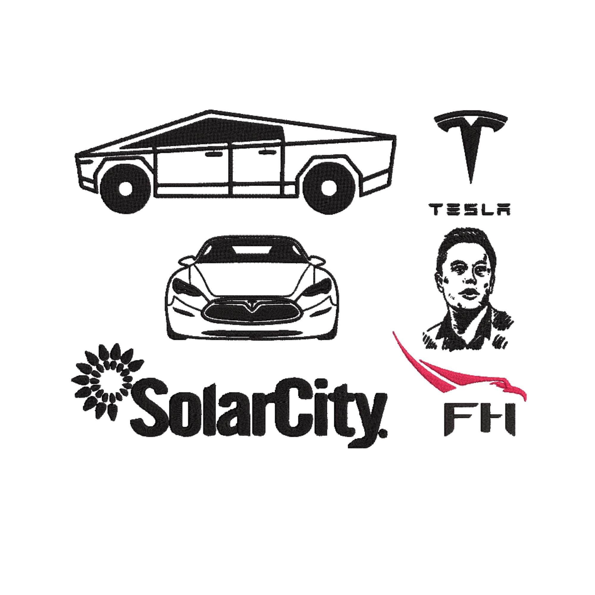Elon Musk Embroidery Designs Tesla Embroidery Design Elon Musk Art ...