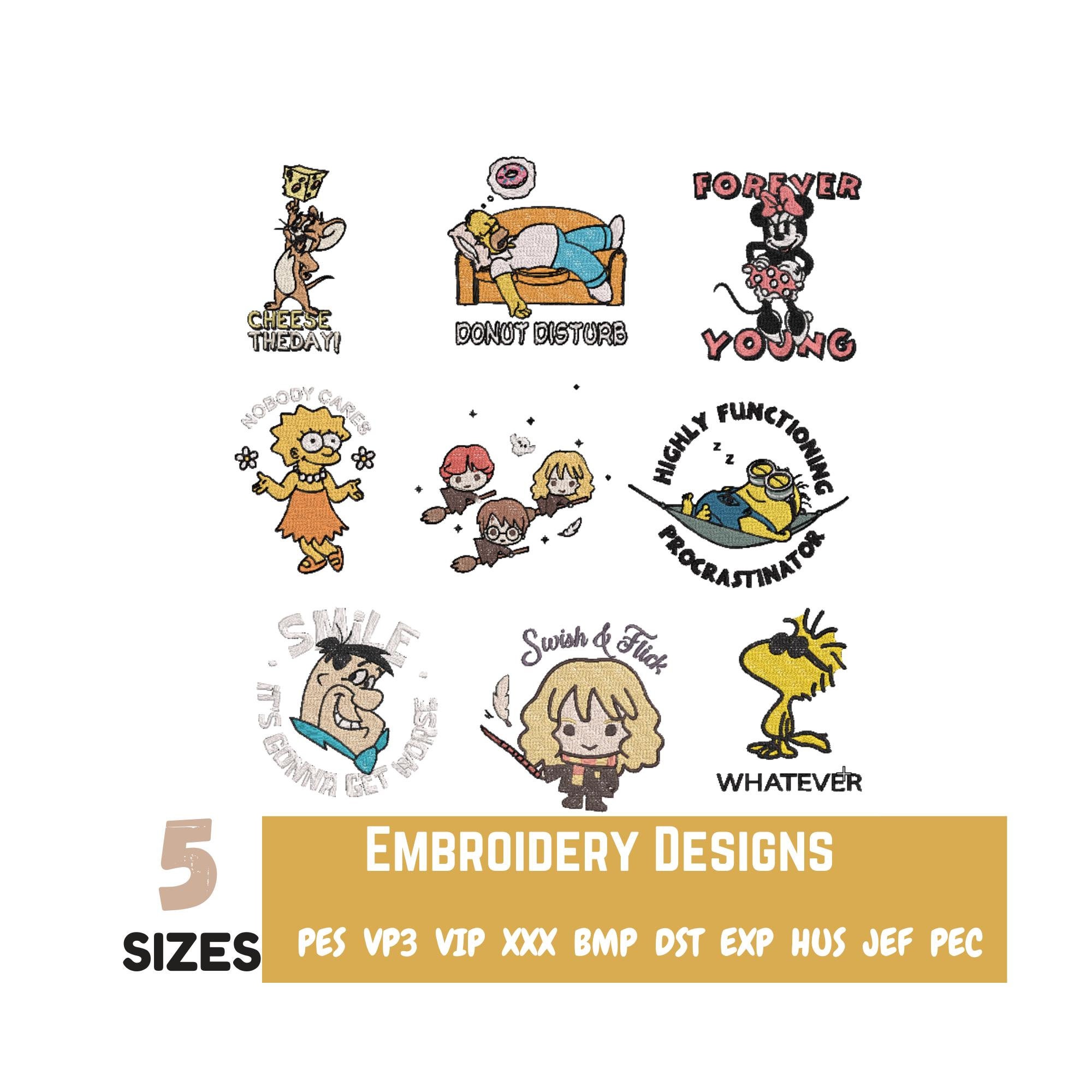 Cartoon Embroidery Design Bundle Cartoons Designs Embroidery Embroidery ...