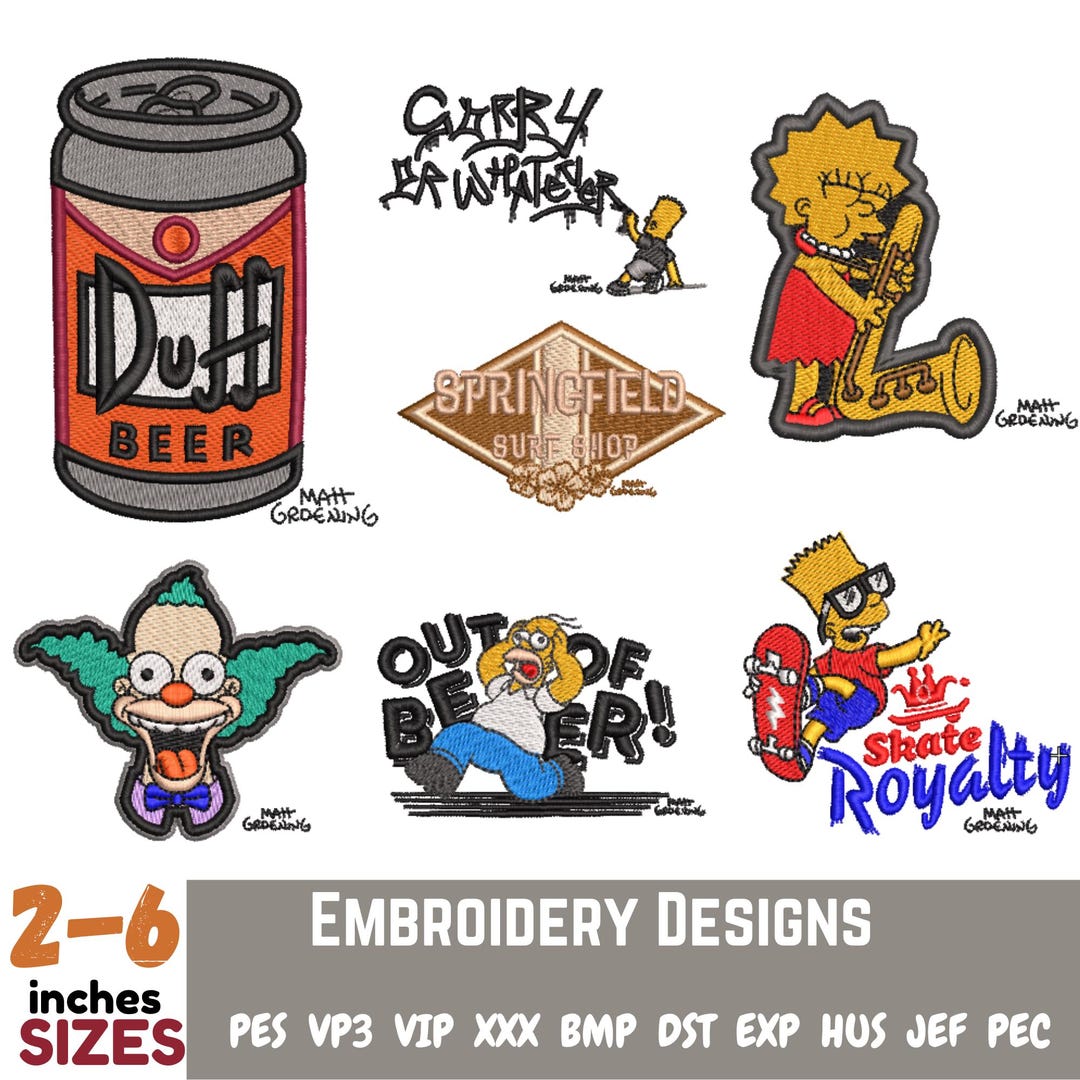Cartoon Embroidery Design Bundle Cartoons Designs Embroidery Embroidery ...