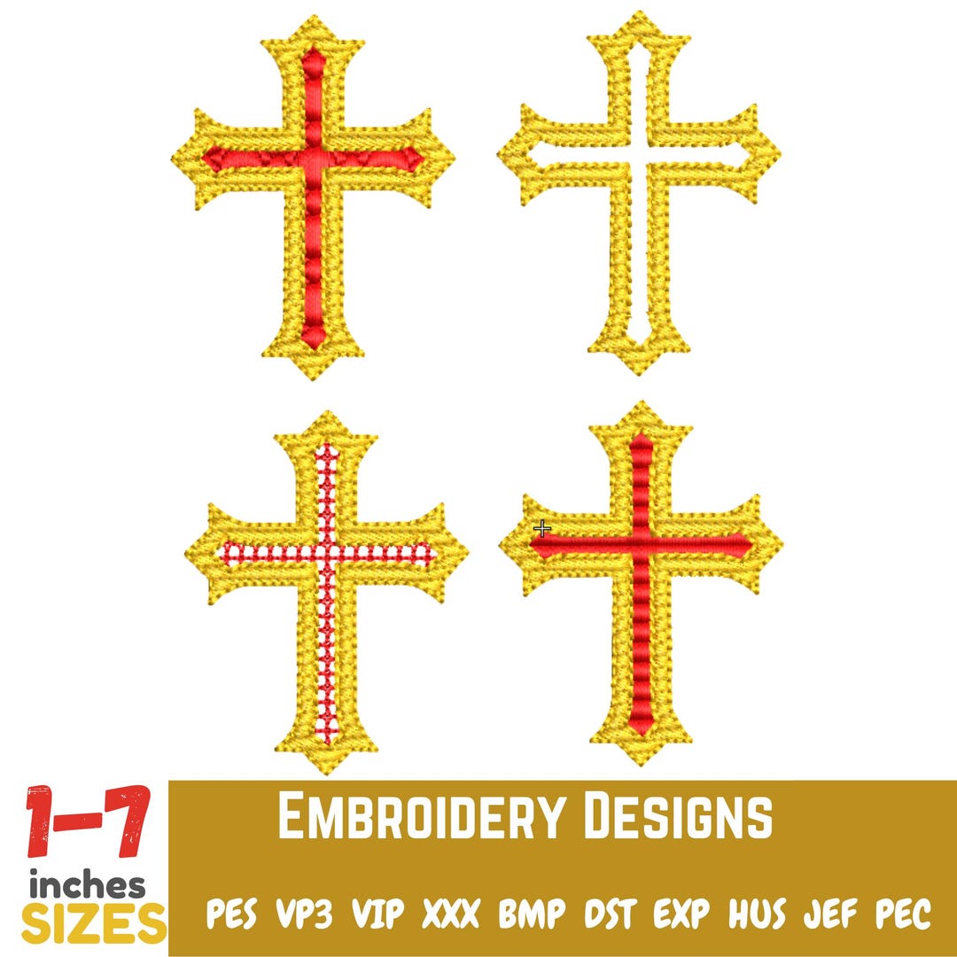 Cross Embroidery Machine File Christian Cross Embroidery Design Mini ...
