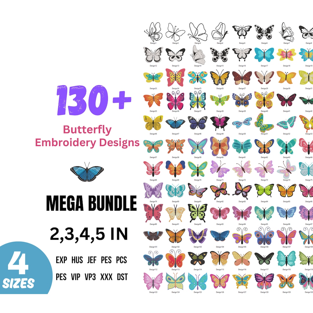 Butterfly Embroidery Designs, Instant Download Embroidery-butterfly ...
