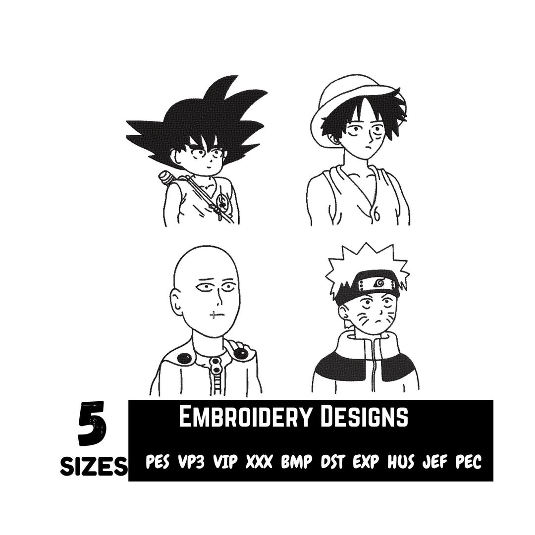 Anime Embroidery Design File Anime Embroidery Design Machine Embroidery ...