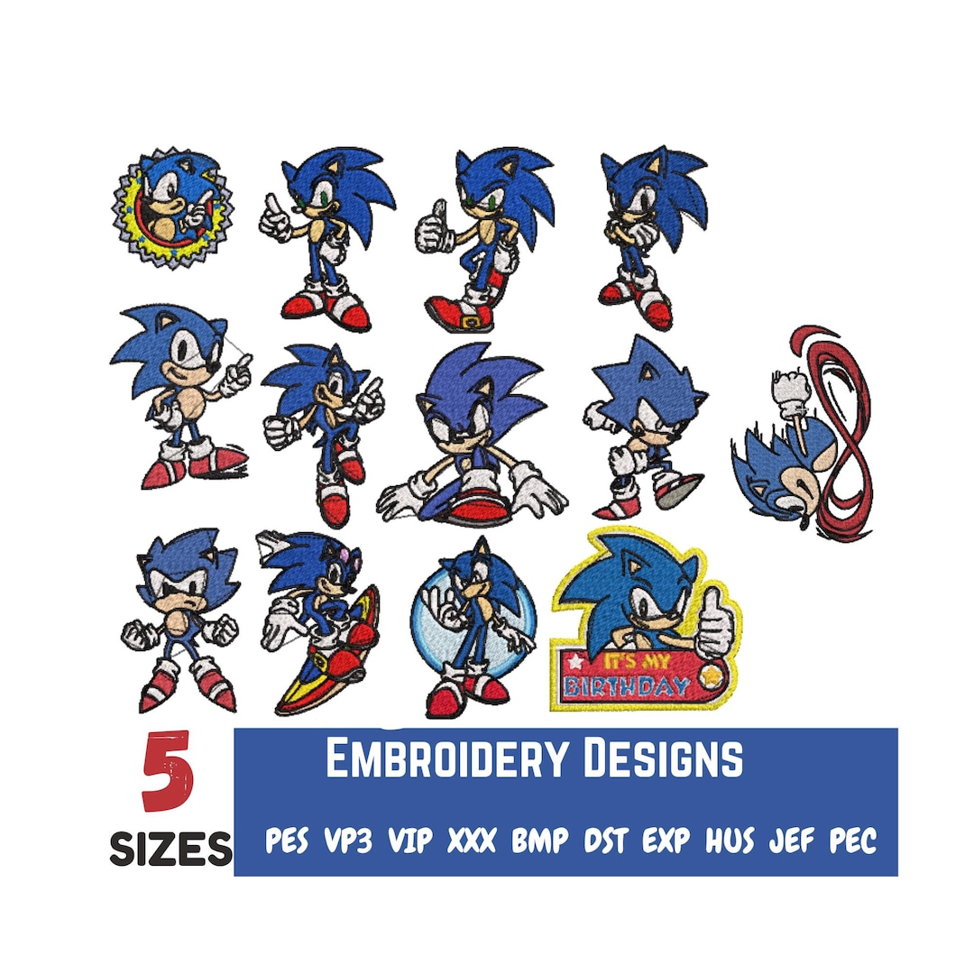 Sonic Embroidery Design Hedgehog Machine Embroidery Design Runner ...