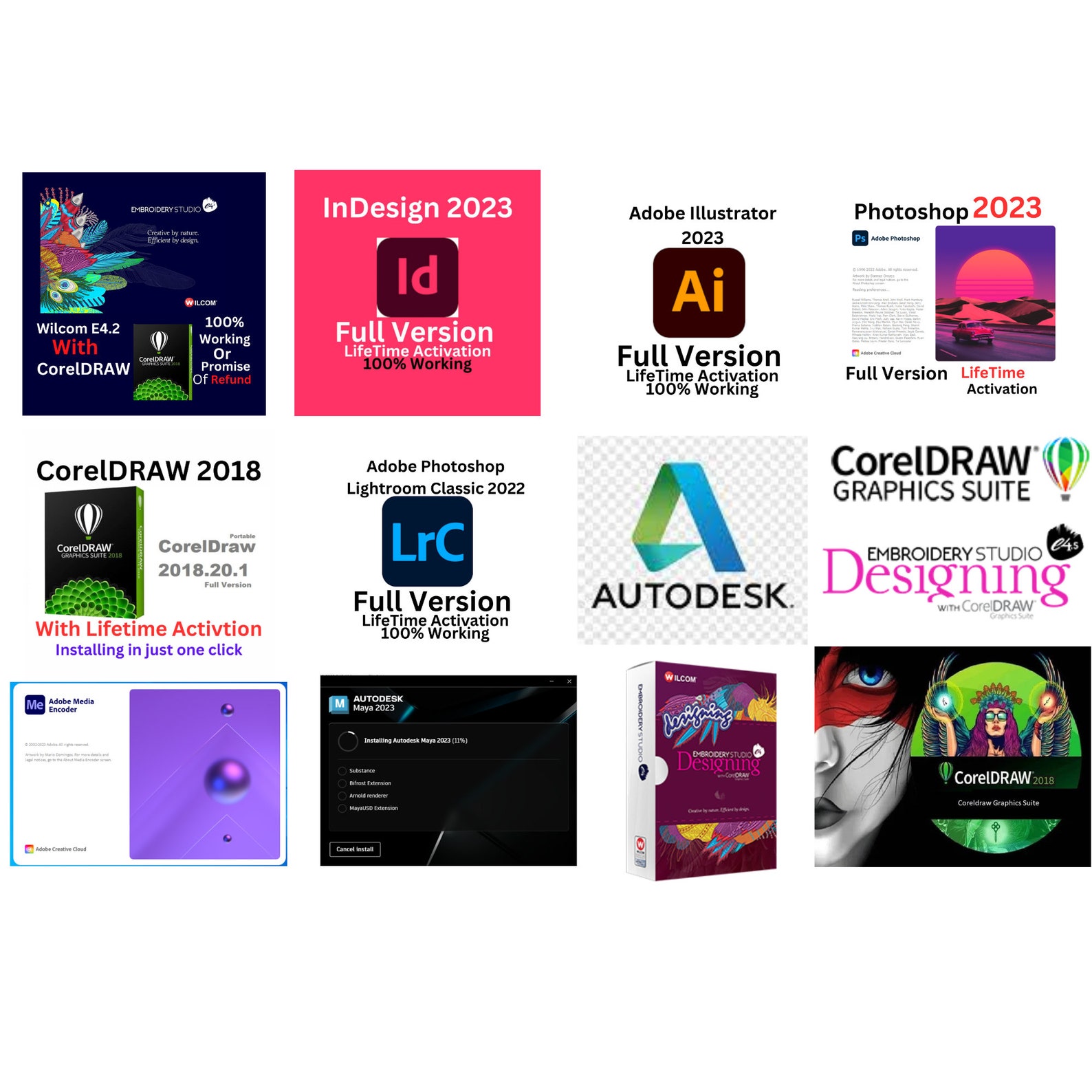 Wilcom,cadlink,pe Design,signmaster V5,photoshop,lightroom,full Version Lifetime. - Etsy